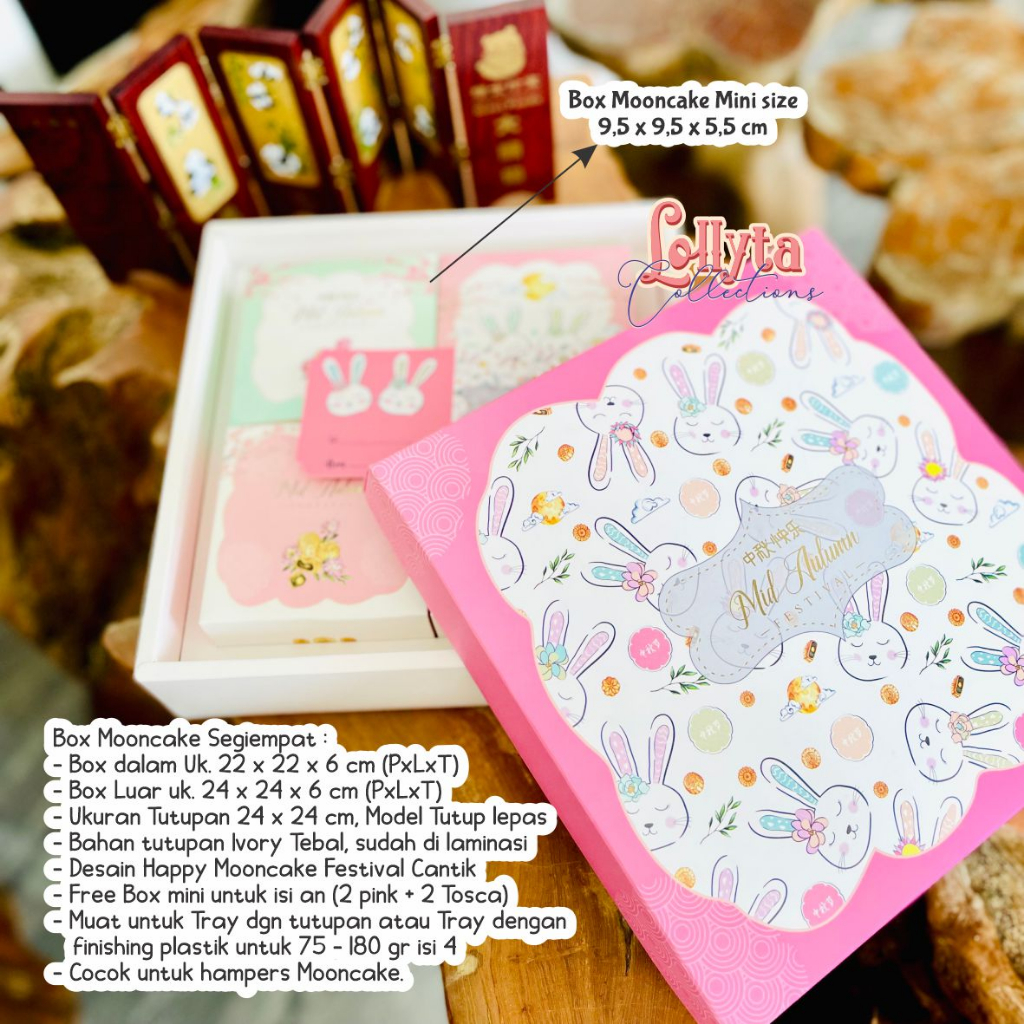 Jual Box Mooncake Set isi 4 / Kotak Mooncake happy mid autumn Festival ...