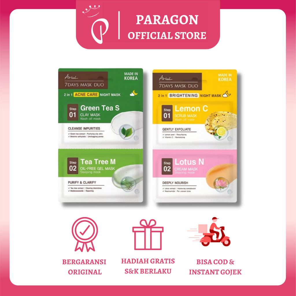 Jual Ariul 7Days Mask Duo 2in1 - Acne Care Nught Mask | Brightening ...