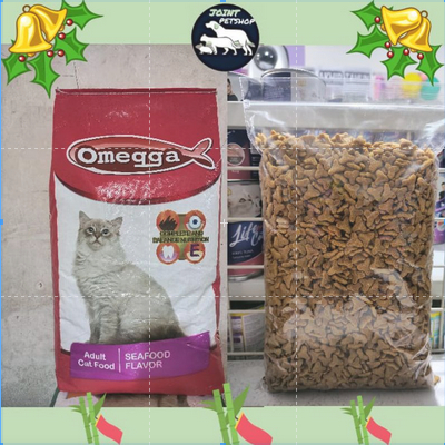 Jual Makanan Kucing Omega Seafood Kemasan 1KG / Cat Food Omegga Cat ...