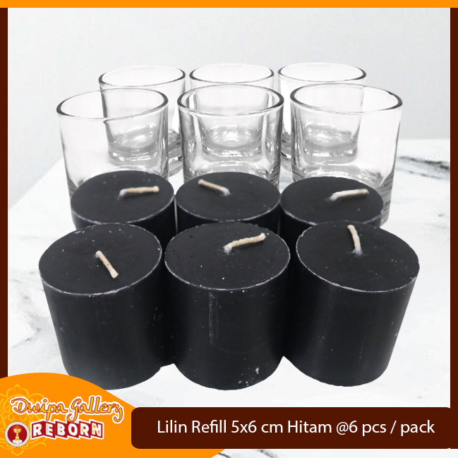 Jual Lilin Refil Gelas Candle Stearin Wax Isi Ulang 5x6 cm @ 6 pcs ...