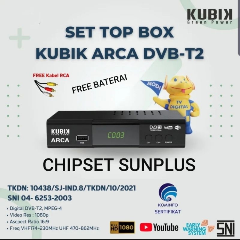 Jual STB KUBIK SET TOP BOX DIGITAL KUBIK DVBT2 SNI | Shopee Indonesia