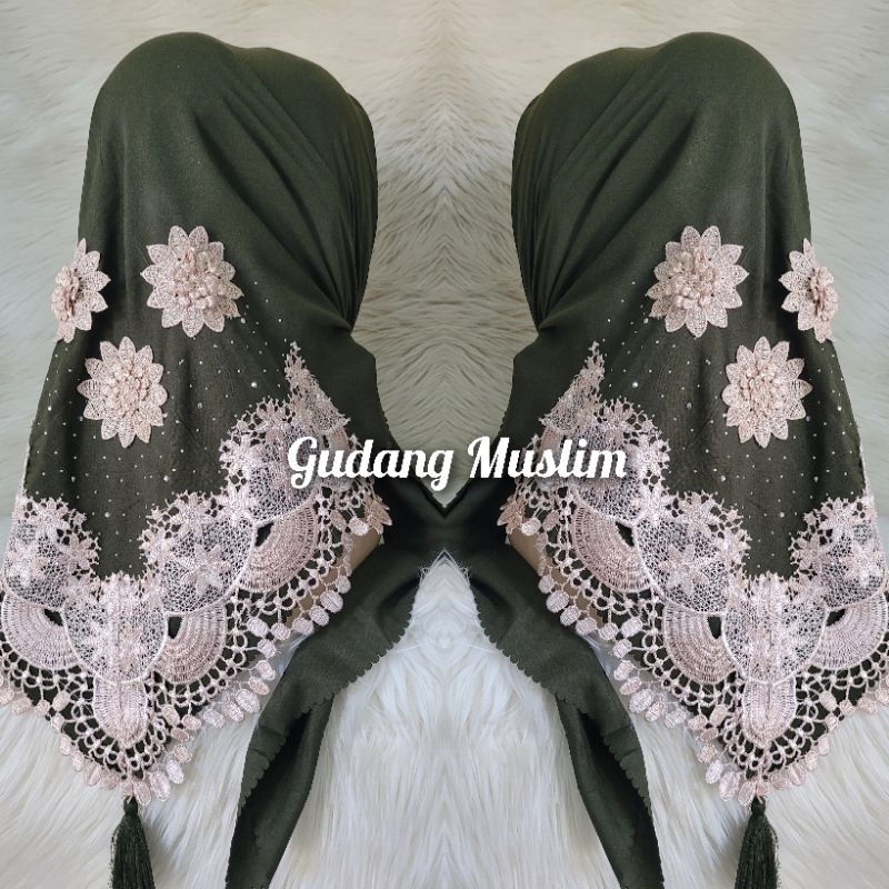 Jual New!!KERUDUNG SEGIEMPAT RENDA BORDIR||JILBAB SEGIEMPAT BORDIR ...