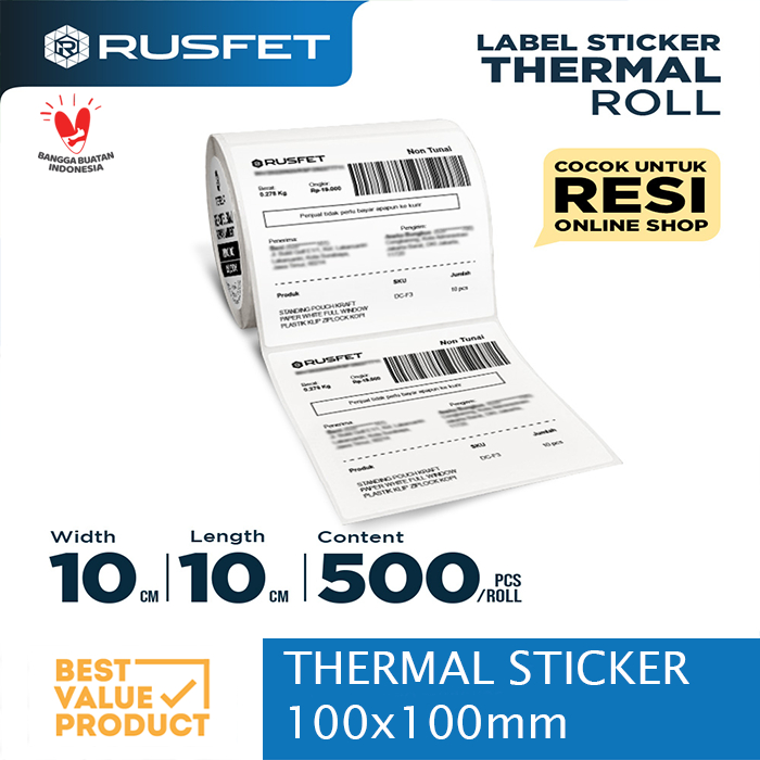 Jual Stiker Thermal 100x100 /Kertas Label Resi Thermal 100 x 100 ...