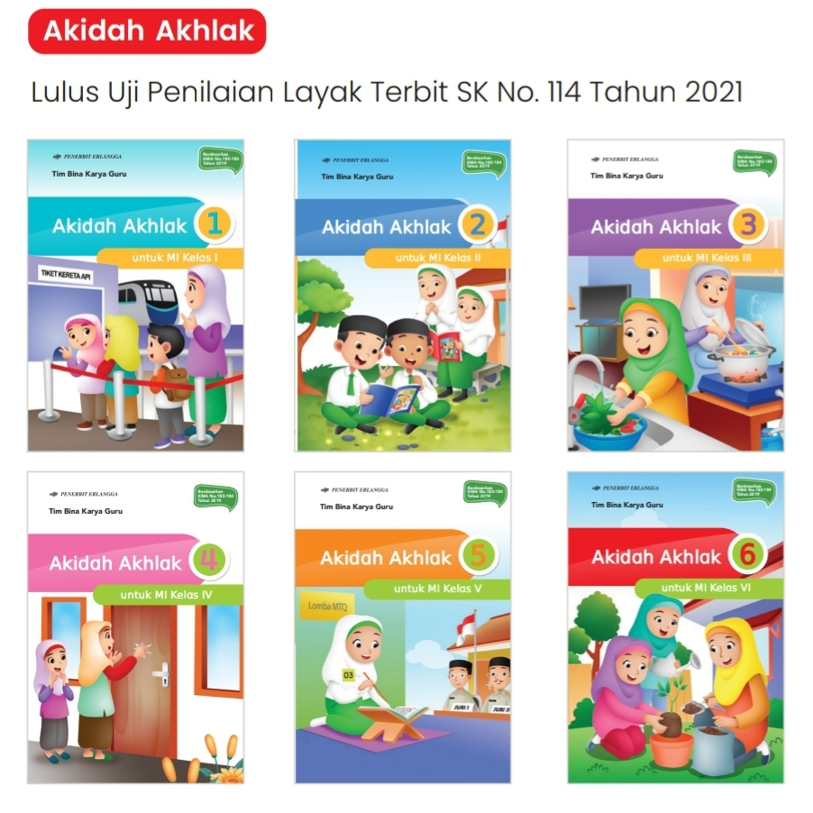 Jual BUKU AKIDAH AKHLAK PENILAIAN SD MI KELAS 1 2 3 4 5 6 KMA 2019 ERLANGGA | Shopee Indonesia