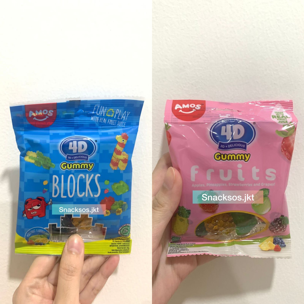 Jual AMOS 4D GUMMY DELICIOUS FRUITS / BLOCKS- YUPI | Shopee Indonesia