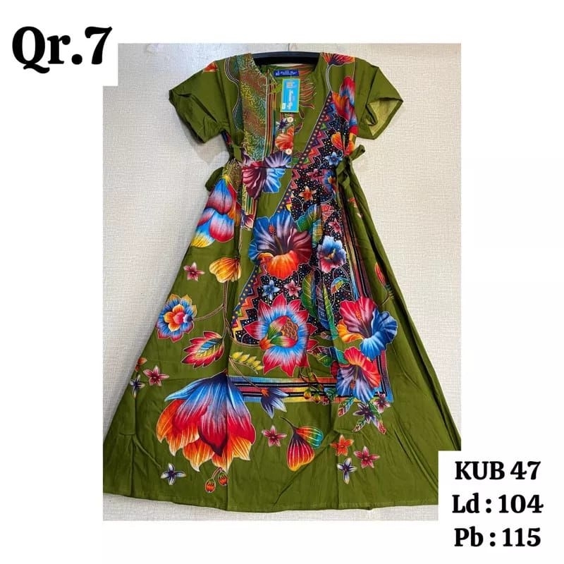 Jual DASTER CHIBI MOTIF BUNGA TERBARU DRESS IBU BATIK KENCANA UNGU ...