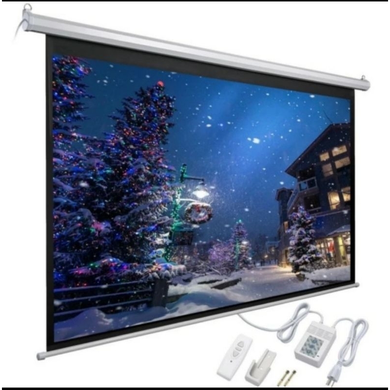 Jual Layar proyektor motor 84 inch 213cm x 213cm Screen Projector ...