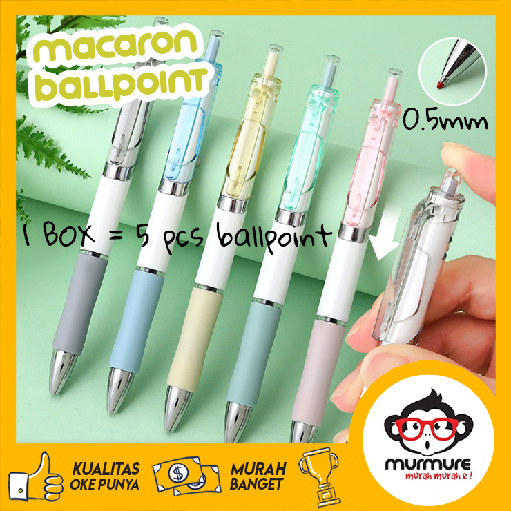 Jual MURMURE | BALLPOINT PULPEN PENA MACARON MEKANIK 1 BOX ISI 5PCS ...