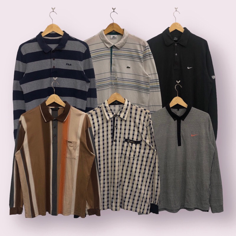 Jual Polo shirt salur / brand / rugby shirt | Shopee Indonesia