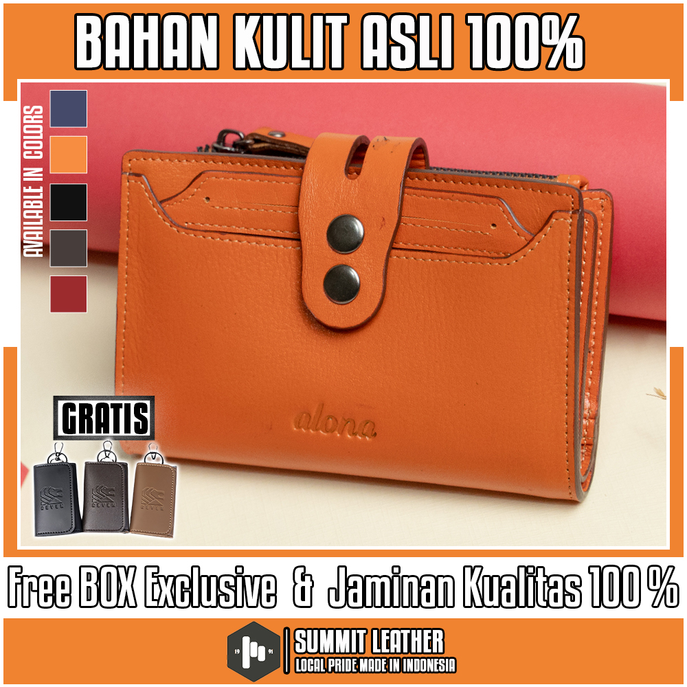 Jual Dompet Wanita Lipat Bahan Kulit Sapi Asli Original Branded 100% Dompet Cewek Kekinian Alona ...