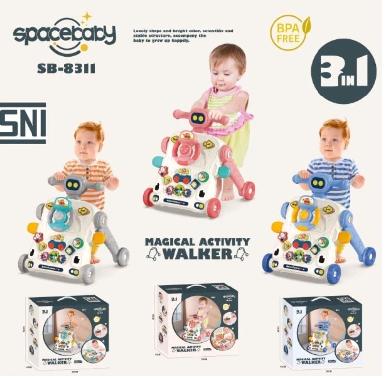 Jual Alat Belajar Jalan Anak Bayi Balita Spacebaby Activity Push Walker ...