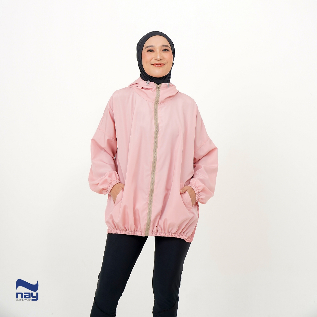Jual Jacket Olahraga Wanita Parasut Oversized - Heera Jacket (Pink ...