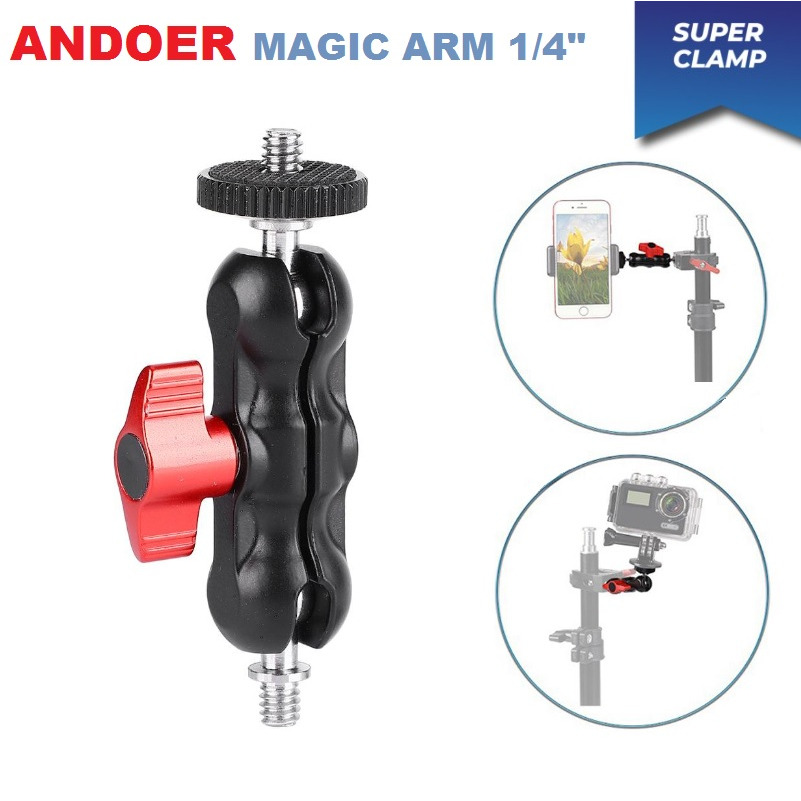 Jual Magic Arm AEH032 360 rotation Ball Head Kamera Mount Adapter 1/4 ...