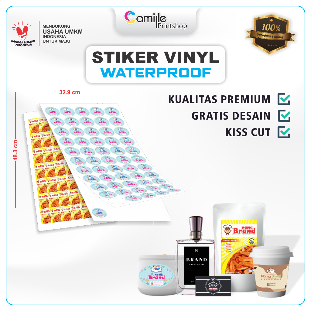Jual Cetak Stiker Label Anti Air Lembaran Sticker Label Anti Air Custom ...