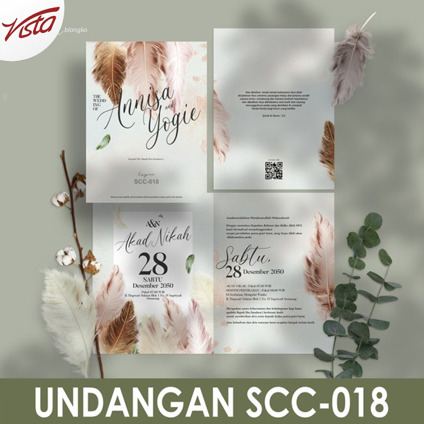 Jual Undangan pernikahan blangko griya scc-018 nikah simple DIY Print ...