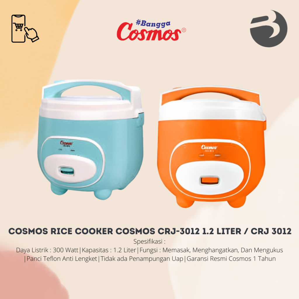 Jual COSMOS RICE COOKER COSMOS CRJ-3012 1.2 LITER / CRJ 3012 | Shopee ...