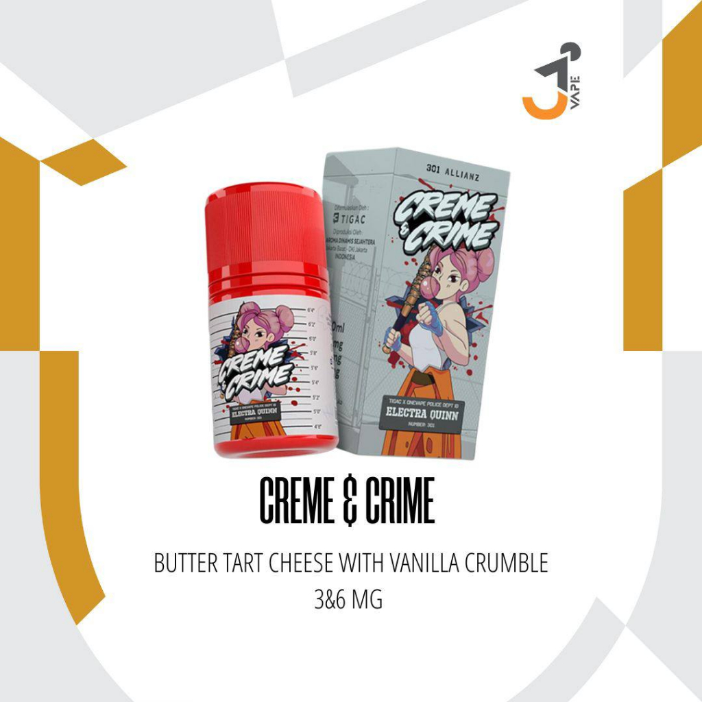 Jual CREME & CRIME ELECTRA QUINN FREEBASE 60ML BY TIGAC E-LIQUID ...