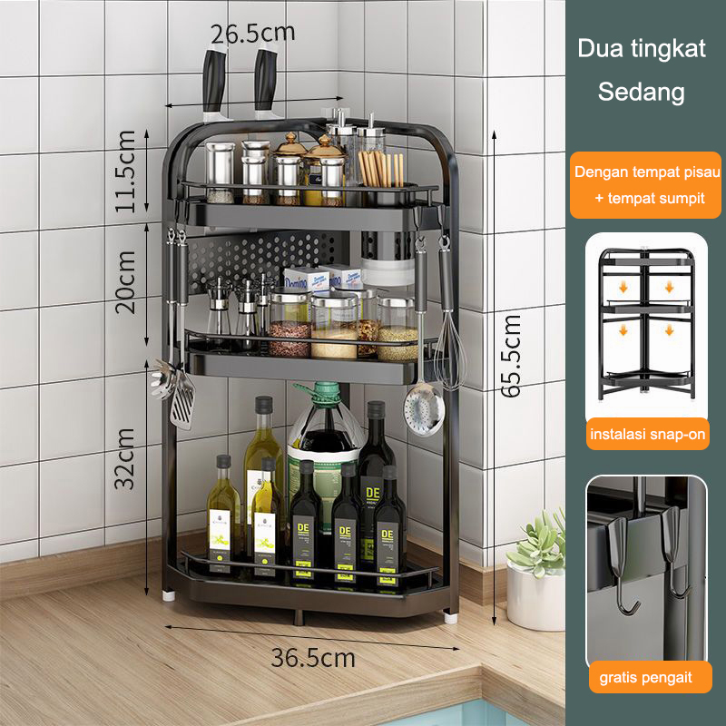 Jual Rak Bumbu Dapur Stainless Steel Rak Dapur Triangle Rak Sudut Rak ...