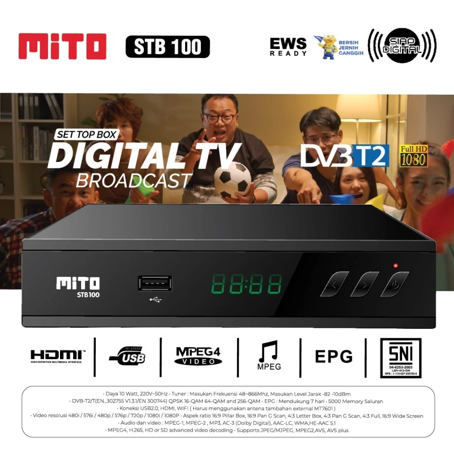 Jual MITO STB 100 Set Top Box TV Digital STB100 DVB T2 HDMI FULL HD DVB ...