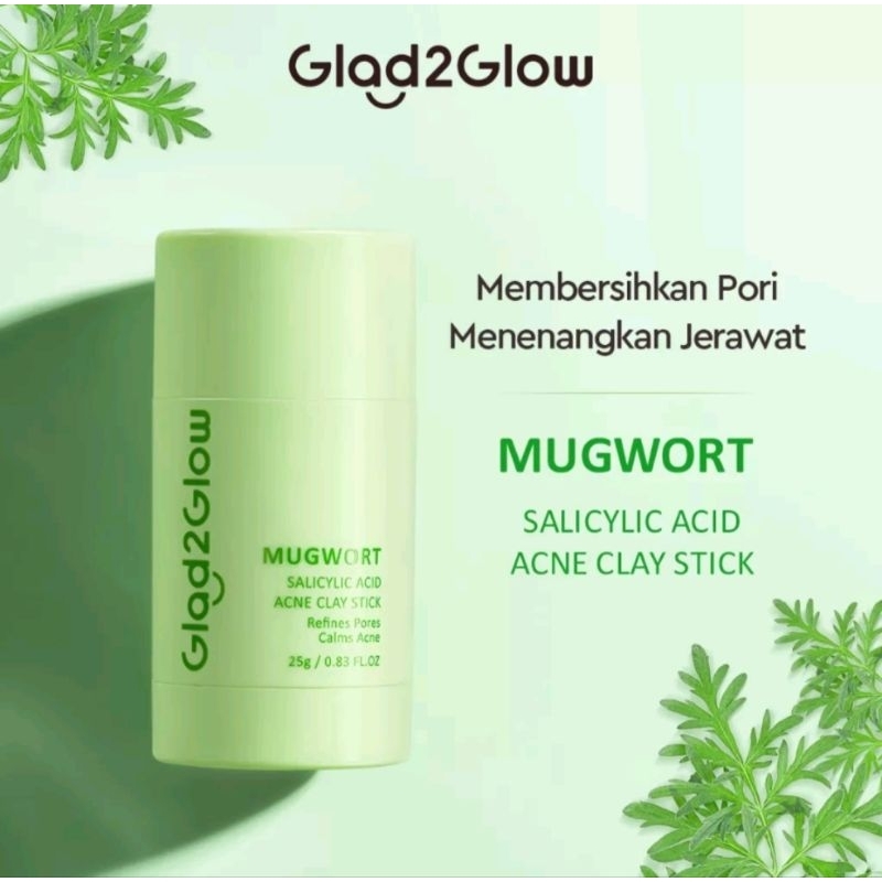Jual Glad2Glow Real Mugwort Salicylic Acid Acne Control Clay Mask Stick | Shopee Indonesia