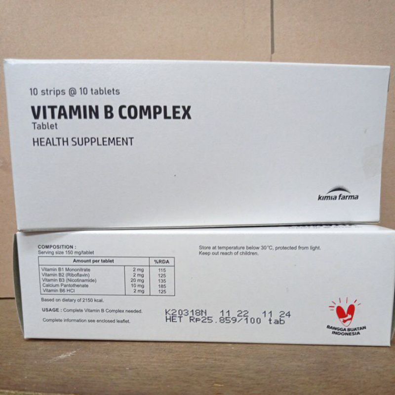 Jual vitamin b komplex kimia farma box 100 tablet | Shopee Indonesia