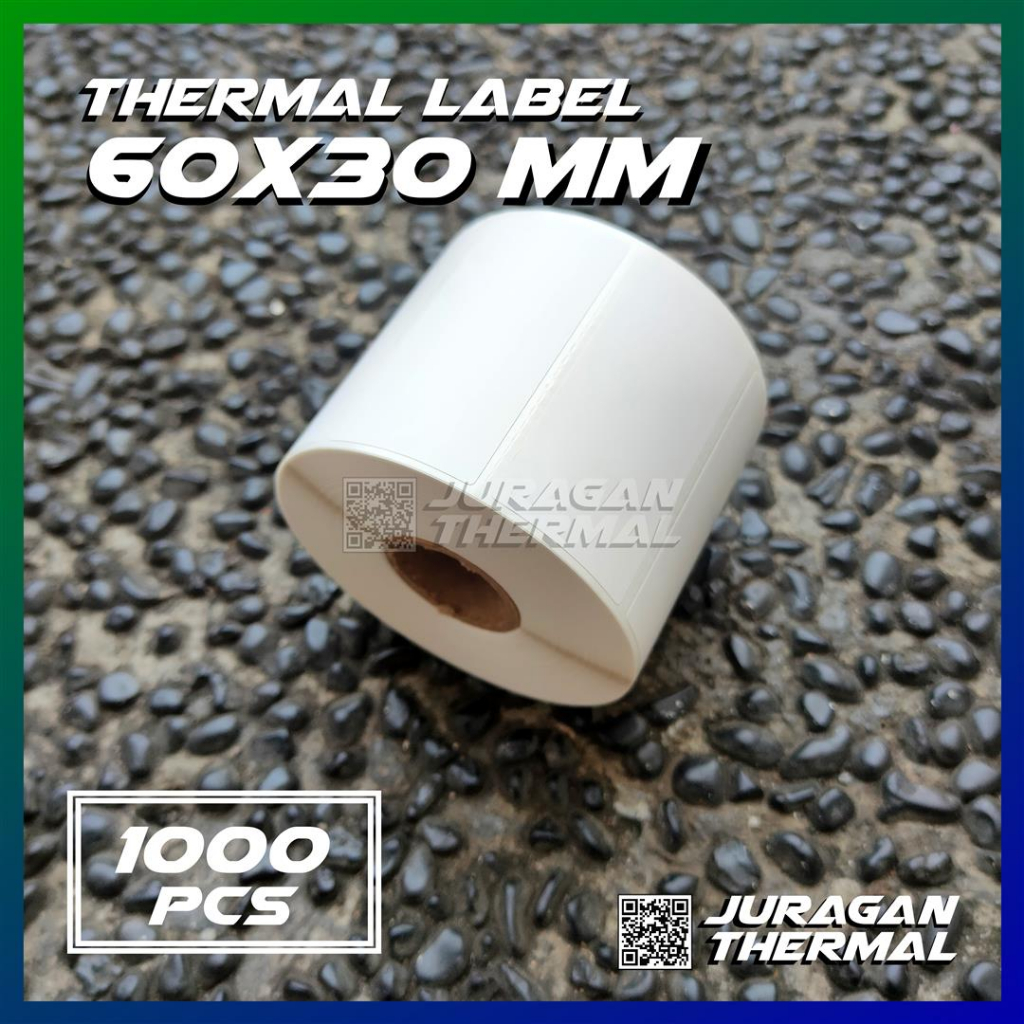 Jual Label Thermal 60x30mm / 60x30 / 60 x 30 mm (1 LINE) Kertas Barcode ...