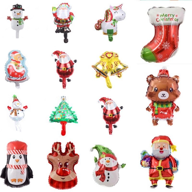 Jual Balon Foil Natal Christmas Mini / Balon Santa Snowman Pohon Natal ...