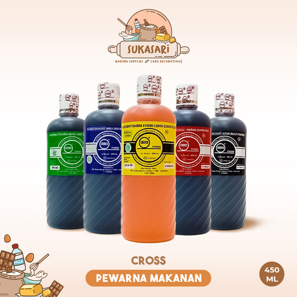 Jual Sukasari - Pewarna Makanan 450ml / Cross Food Coloring Oil Based ...