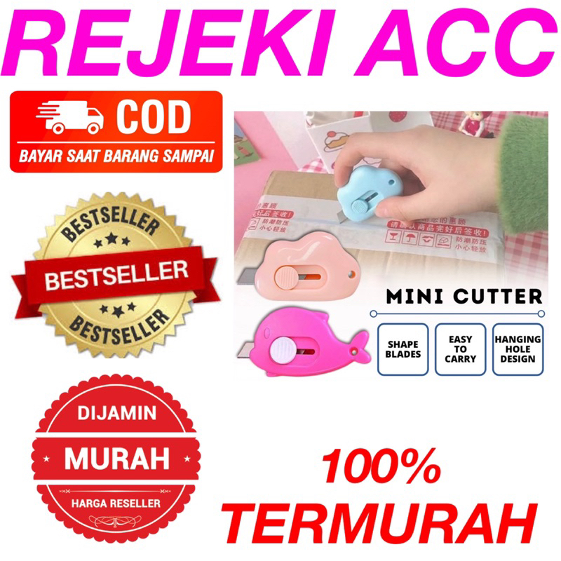 Jual Pisau Cutter Mini Model Awan & Dolphin Alat Bantu Potong Kertas ...