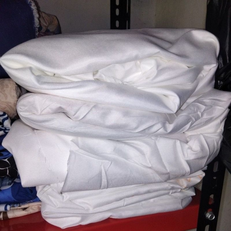 Jual kain katun polymicro putih polos rijek roll putih dan warna polos ...