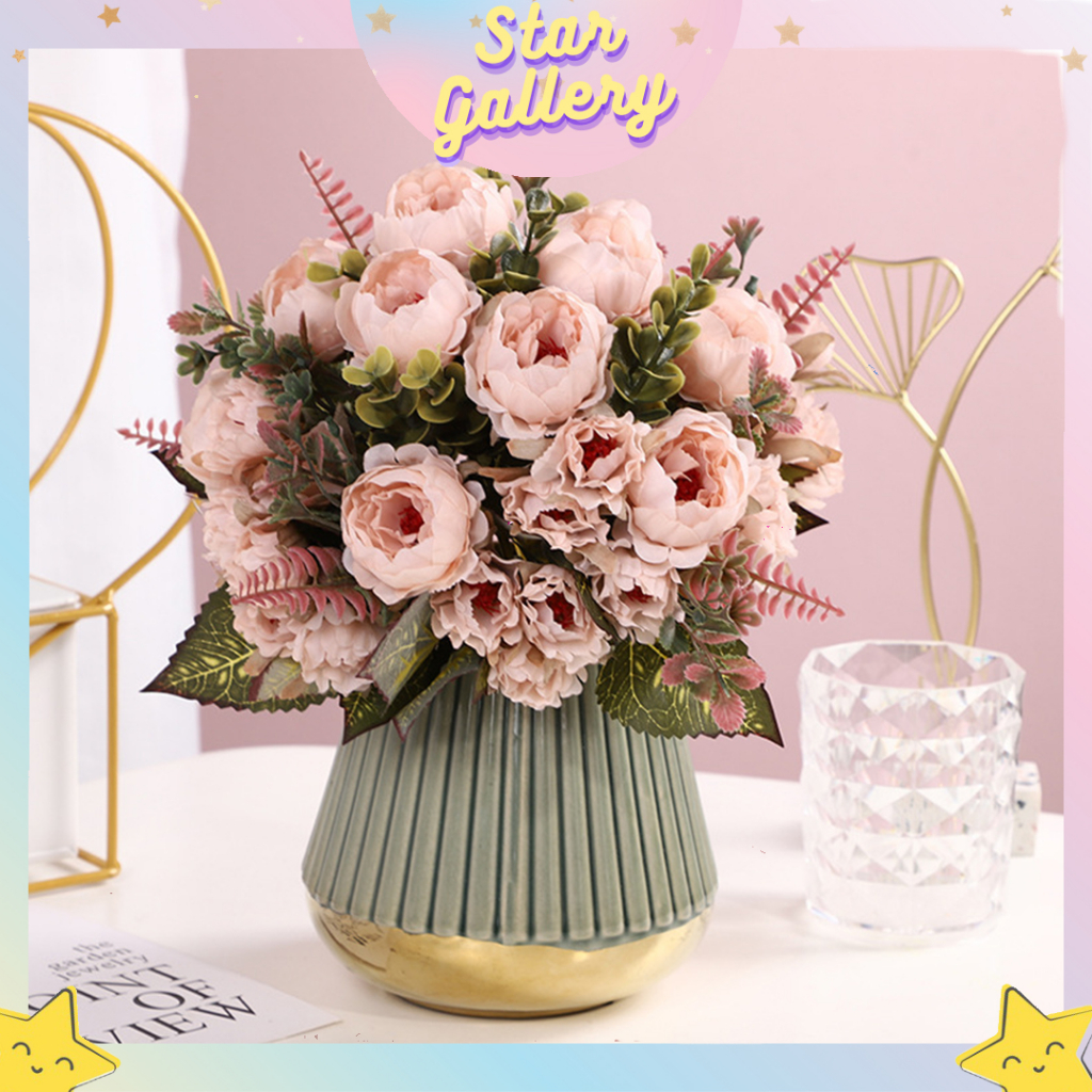 Jual Bunga Peony Artificial Mix Bouquet Mini / Bunga Peony Artifisial ...