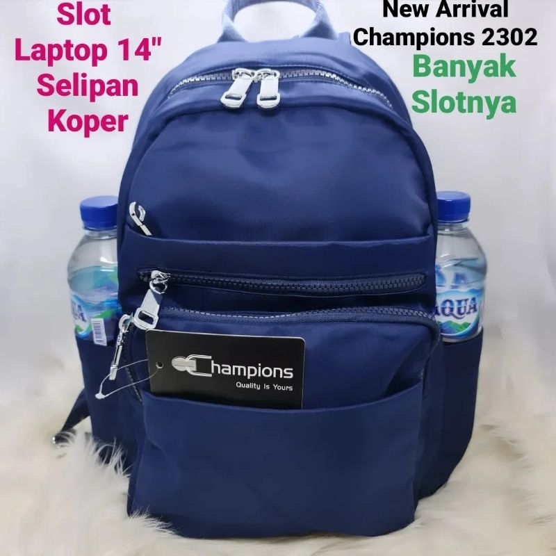 Jual CHAMPIONS 2302 Backpack Wanita Import LAPTOP 14 inch Nylon Anti ...
