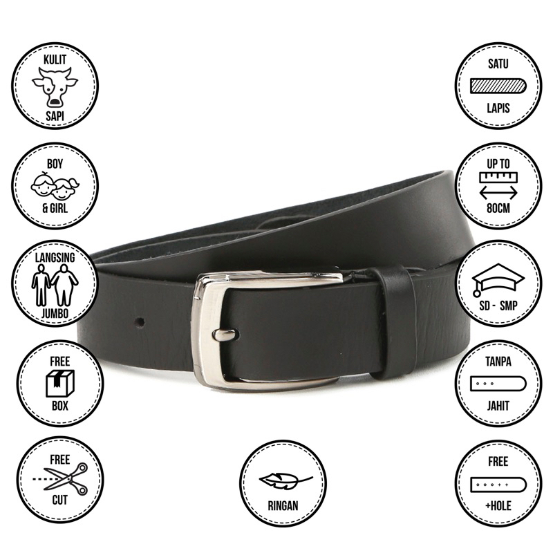 Jual GK School Belt - Sabuk Remaja / Sabuk Anak / Kids Belt / Sabuk ...