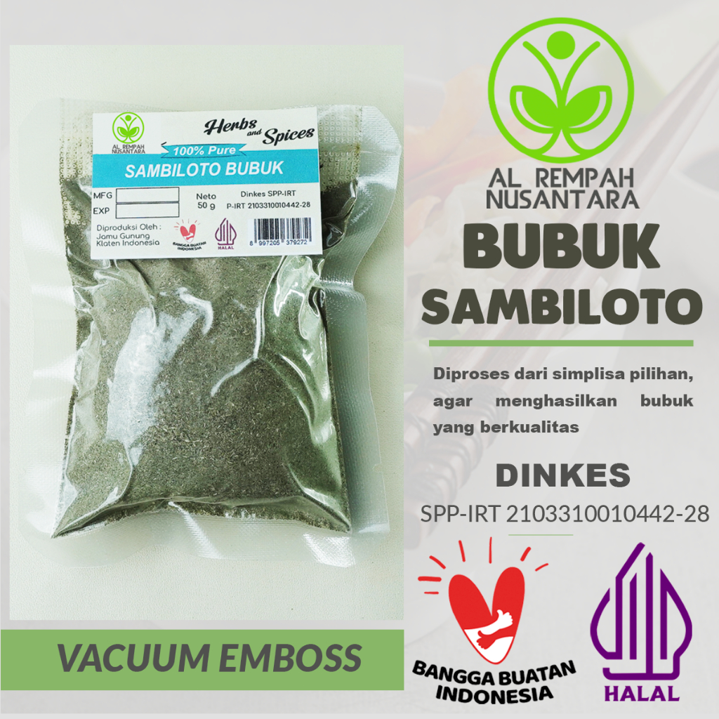 Jual Bubuk Sambiloto | Sambiroto Serbuk 50gr Murni | Shopee Indonesia