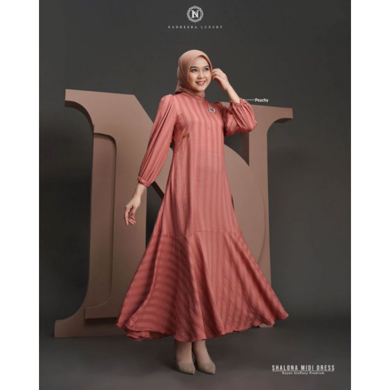 Jual Shalona Midi Dress by Nadheera Luxury | Shopee Indonesia