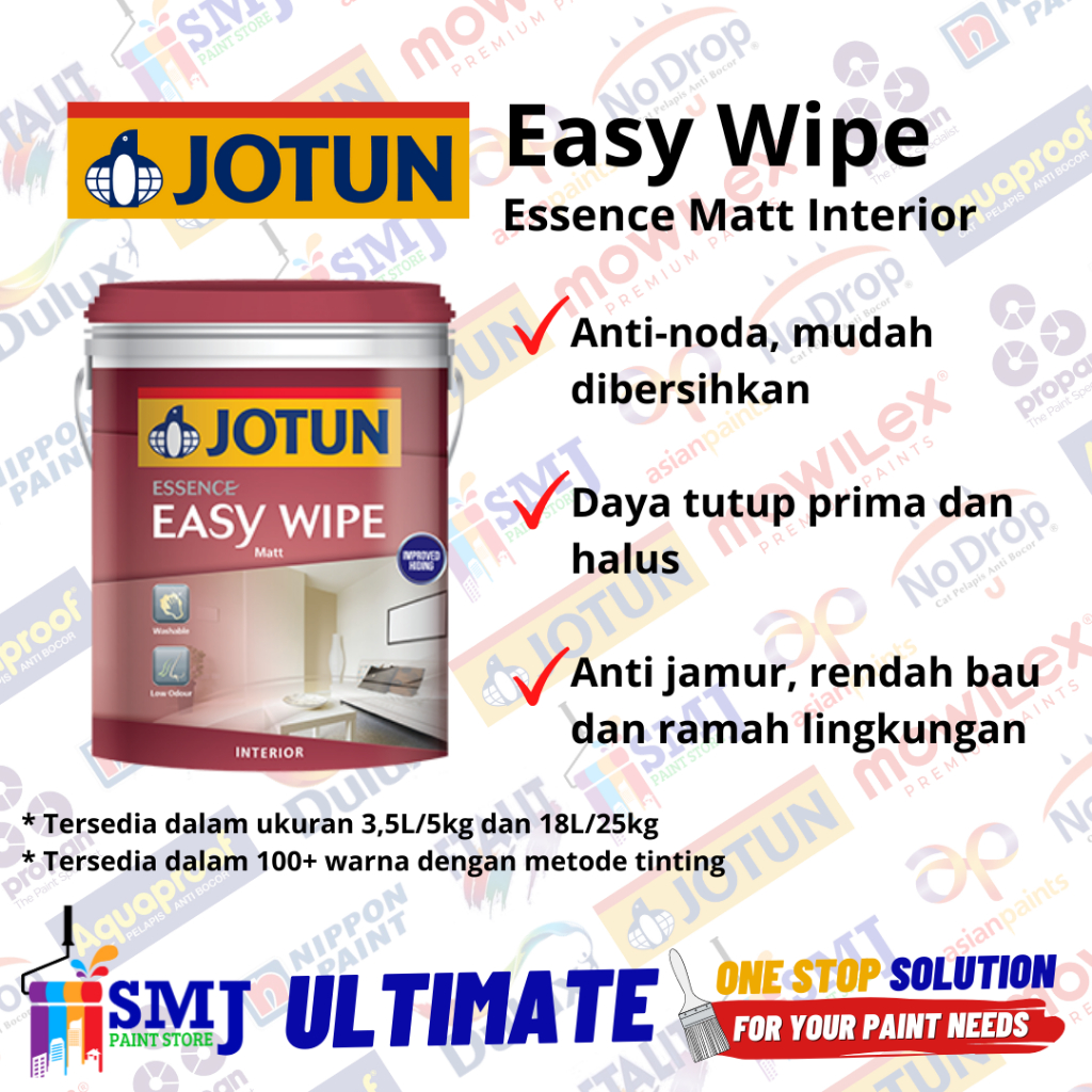 Jual Cat Tembok Interior Anti Noda JOTUN EASY WIPE warna tinting 18L / 26kg | Shopee Indonesia