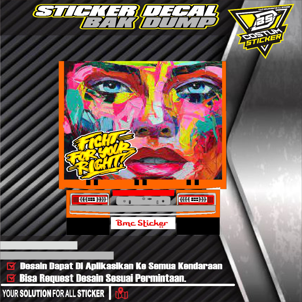 Jual STICKER DECAL PINTU BAK TRUCK/STIKER VARIASI OMBENG TRUCK DESAIN ...