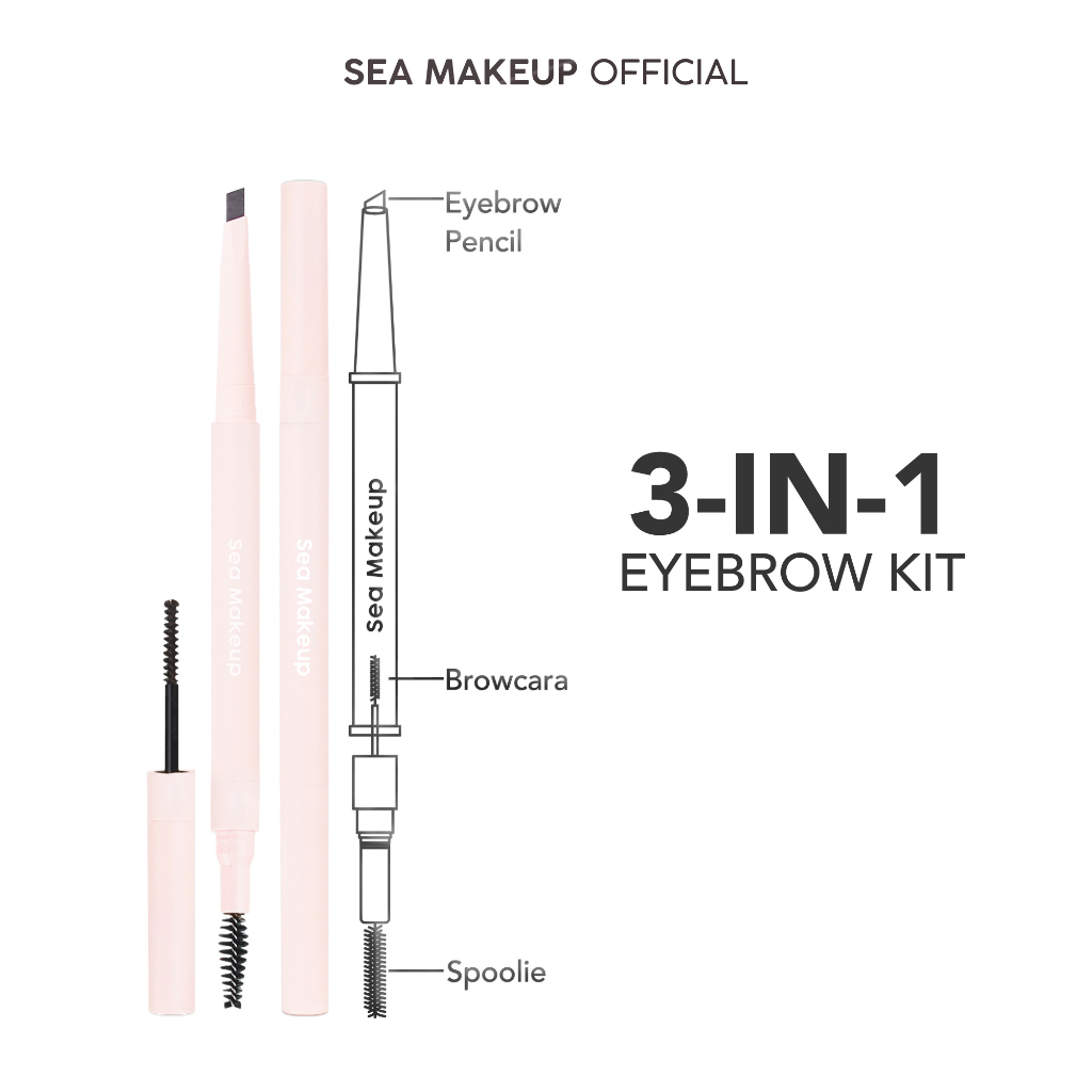 Jual Sea Makeup Browshow Eyebrow Trio Kit Pensil Alis 3in1 Waterproof ...