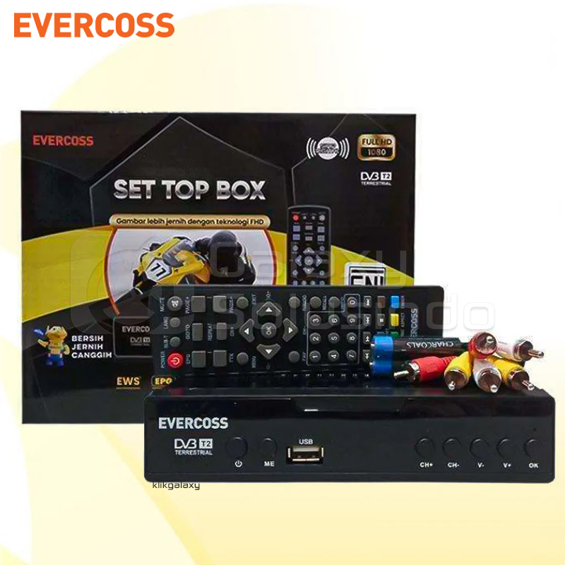 Jual EVERCROSS STB MAX FHD Set Top Box DVB-T2 USB HDMI | Shopee Indonesia