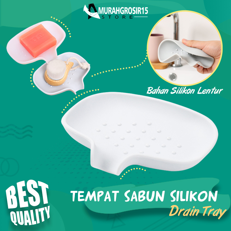 Jual Kotak Sabun, Silicone Shelf Pad Draining Rak Penyimpanan Sabun ...