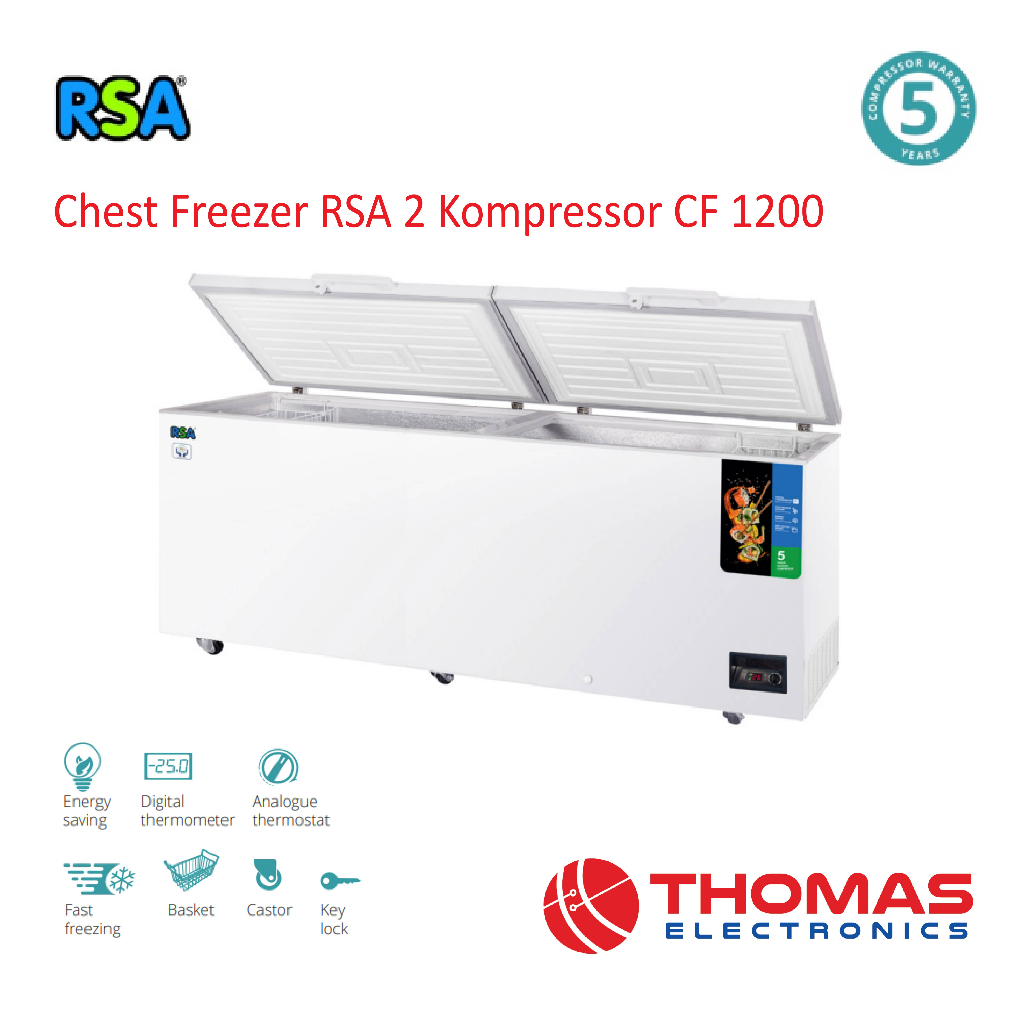 Jual Chest Freezer Box RSA CF1200 CF 1200 Freezer Box 1050 Liter ...