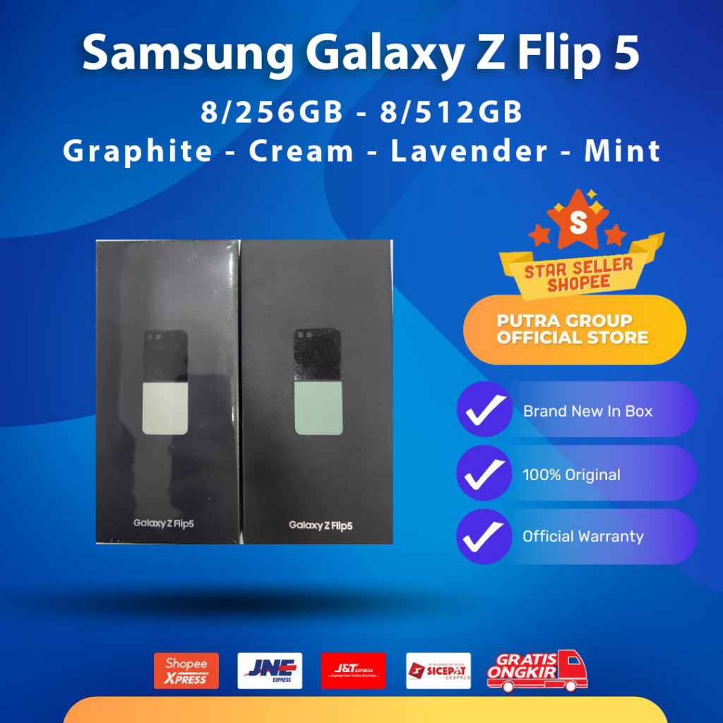 Jual (RESMI) Samsung Galaxy Z Flip 5 5G 256GB 512GB Mint Graphite SEIN ...