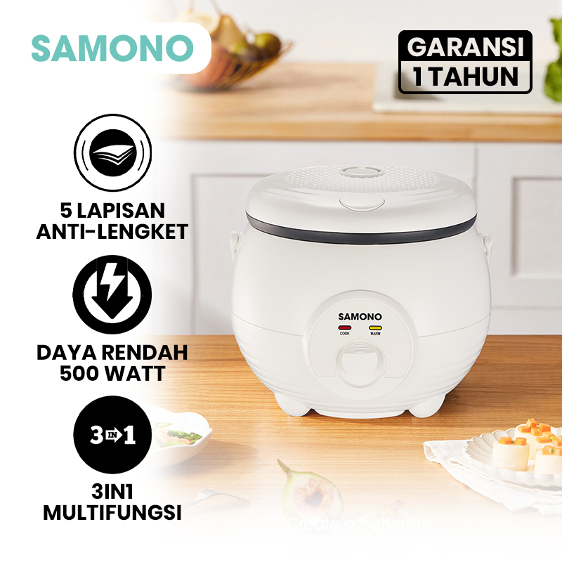 Jual Samono Sunny Rice Cooker Aesthetic Low Watt Anti Lengket 3in1 Multifungsi Garansi 1 Tahun ...