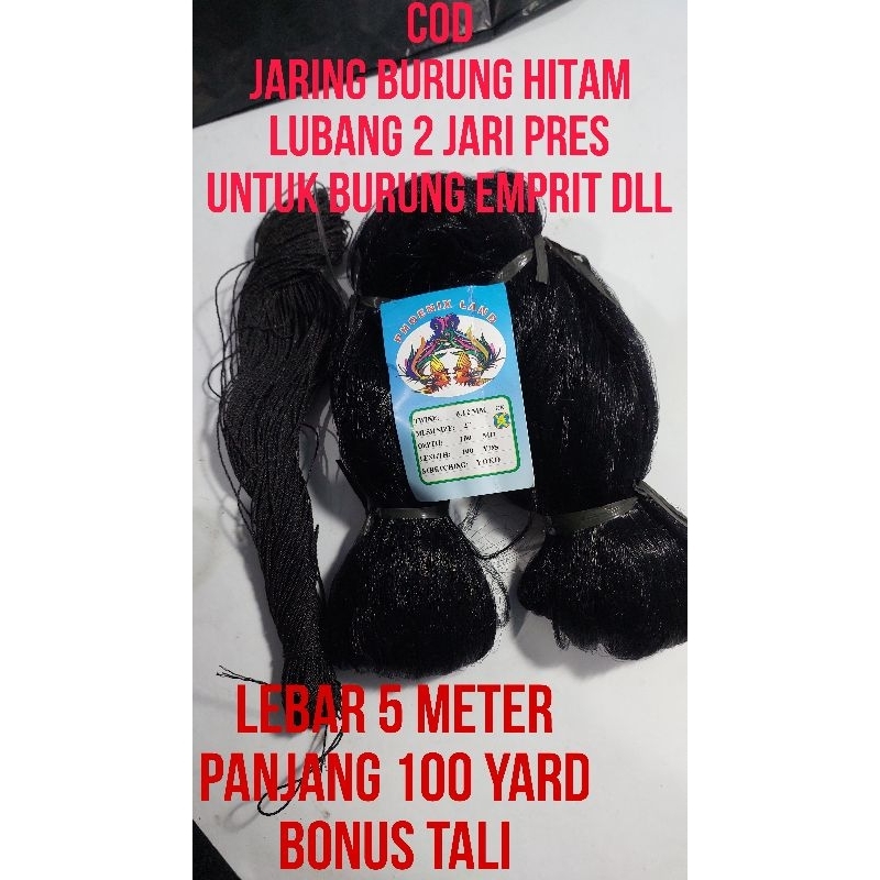 Jual Jaring burung hitam jaring padi ukuran 5x90 meter bonus tali ...