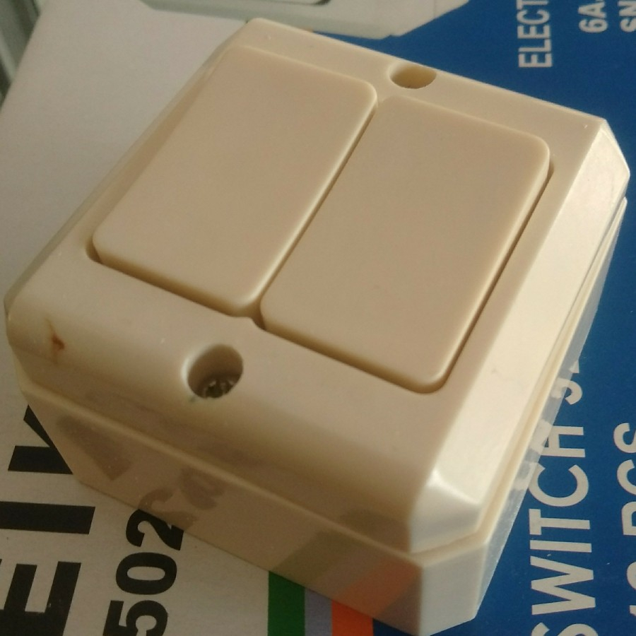 Jual Saklar seri outbow ob double switch dua tempel kayu dinding ...