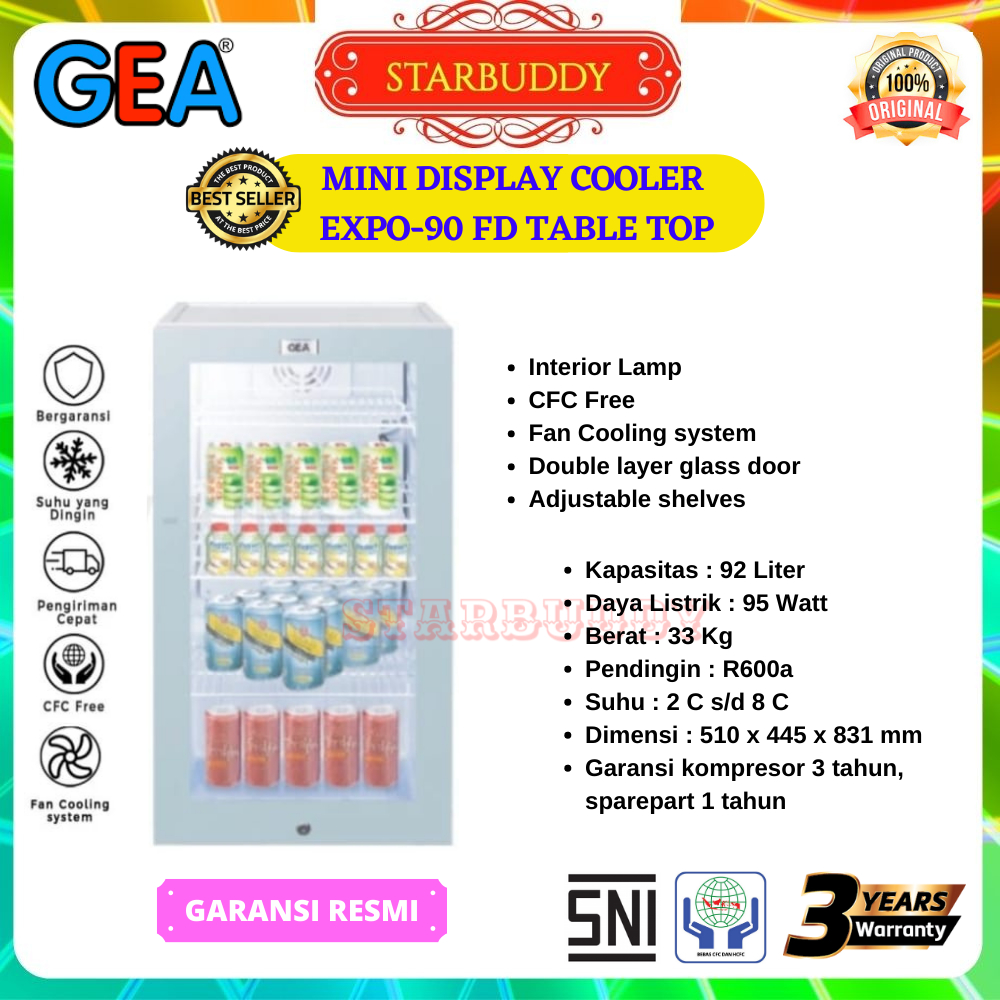 Jual SHOWCASE MINI GEA EXPO 90FD DISPLAY COOLER | Shopee Indonesia