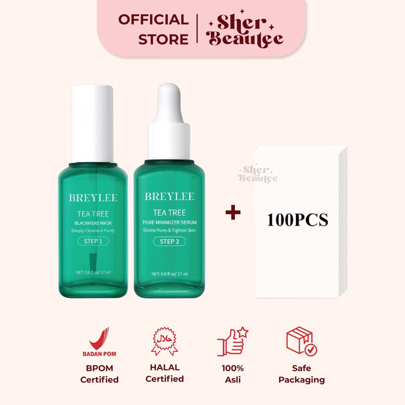 Jual Breylee Blackhead Remover Mask Step 1 & Pore Minimize Serum Step 2 ...
