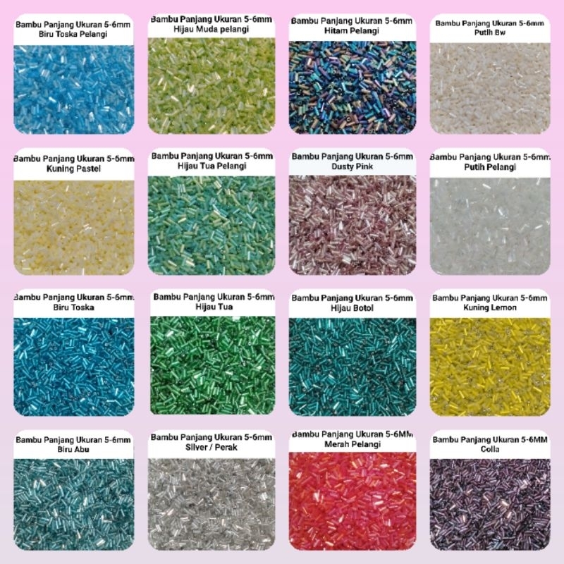 Jual Mote Manik Payet Bambu Panjang Ukuran 4mm - 10 Gram | Shopee Indonesia