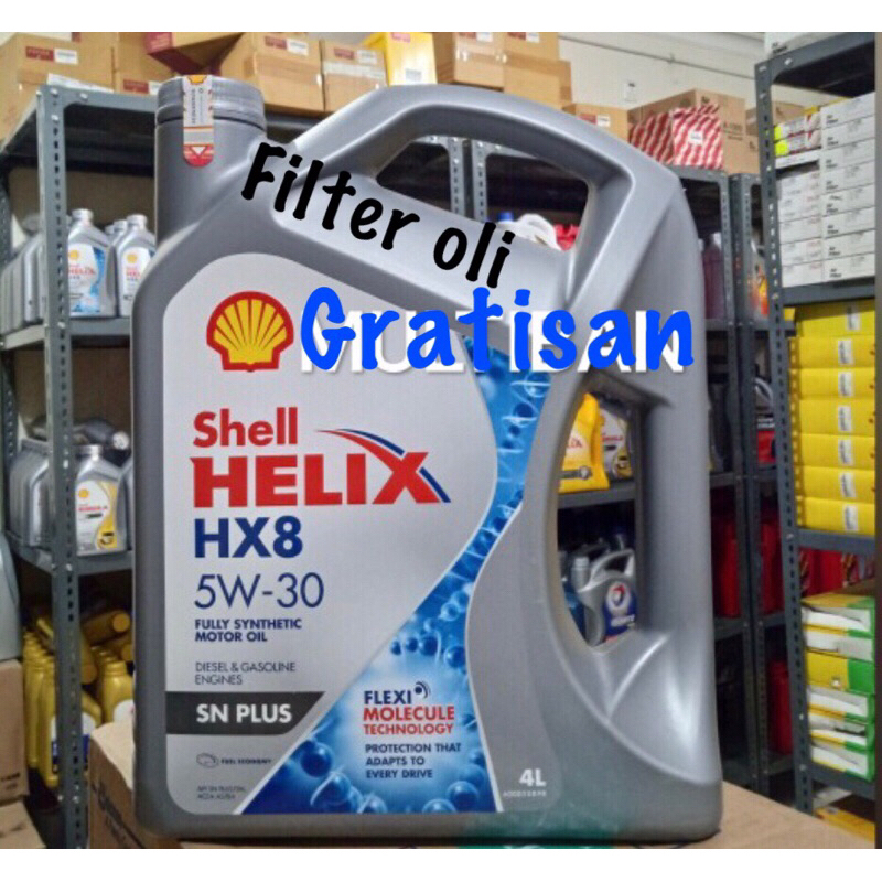 Jual HX8 shell helix 5W 30 4Liter (gratis filter oli) | Shopee Indonesia