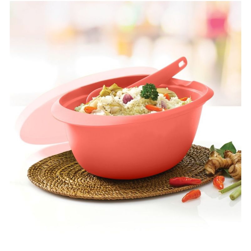Jual bloomia rice server tupperware with spoon / tempat nasi tupperware ...